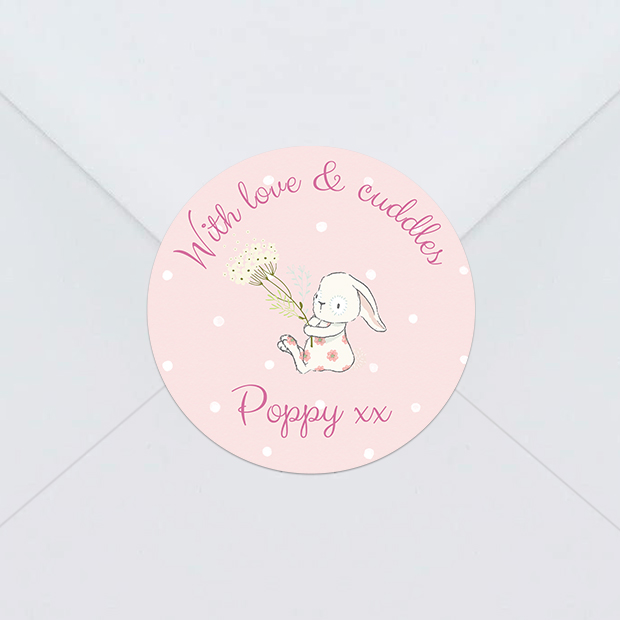 Spring - Girl Sticker, envelope sticker for your baby thank you cards