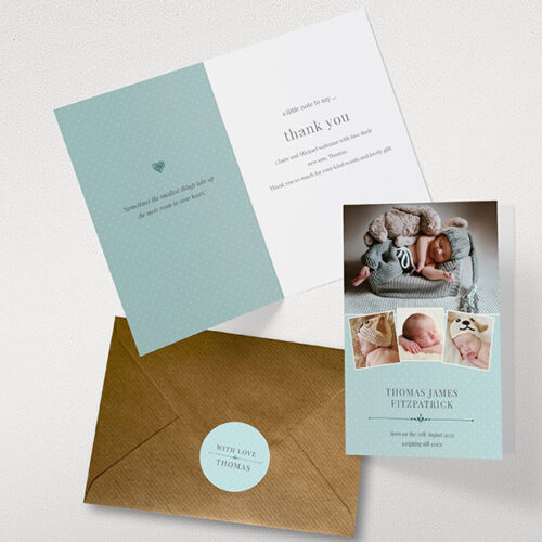 Subtle Picture - Boy, envelope sticker for your baby thank you card