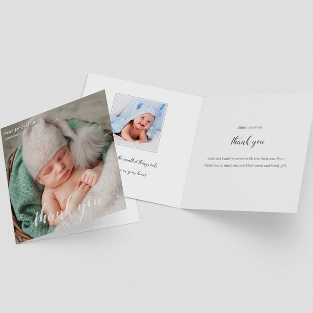 A Sincere Thank You - Boy, baby thank you card for boys