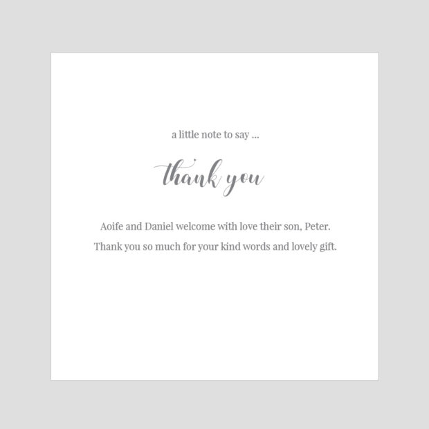 A Sincere Thank You - Boy, baby thank you card for boys