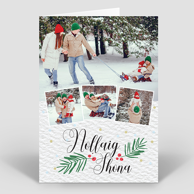 Textured Snow - Family, personalised Christmas card by Cedar Tree